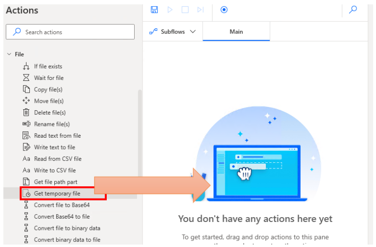Get temporary file Action(Power Automate Desktop) | Kaizen.Personal computer work.
