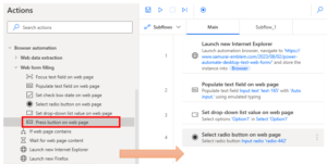 Example of simple web browser auto-operation: auto-filling a web form ...